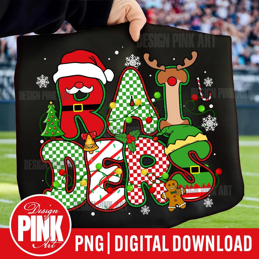 Raiders Christmas Sublimation PNG | Team Spirit Holiday | Santa ...