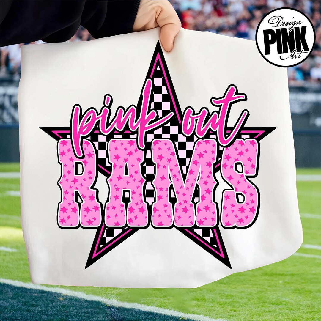 Pink Out Rams PNG File, Breast Cancer Awareness Clipart, Game Day ...
