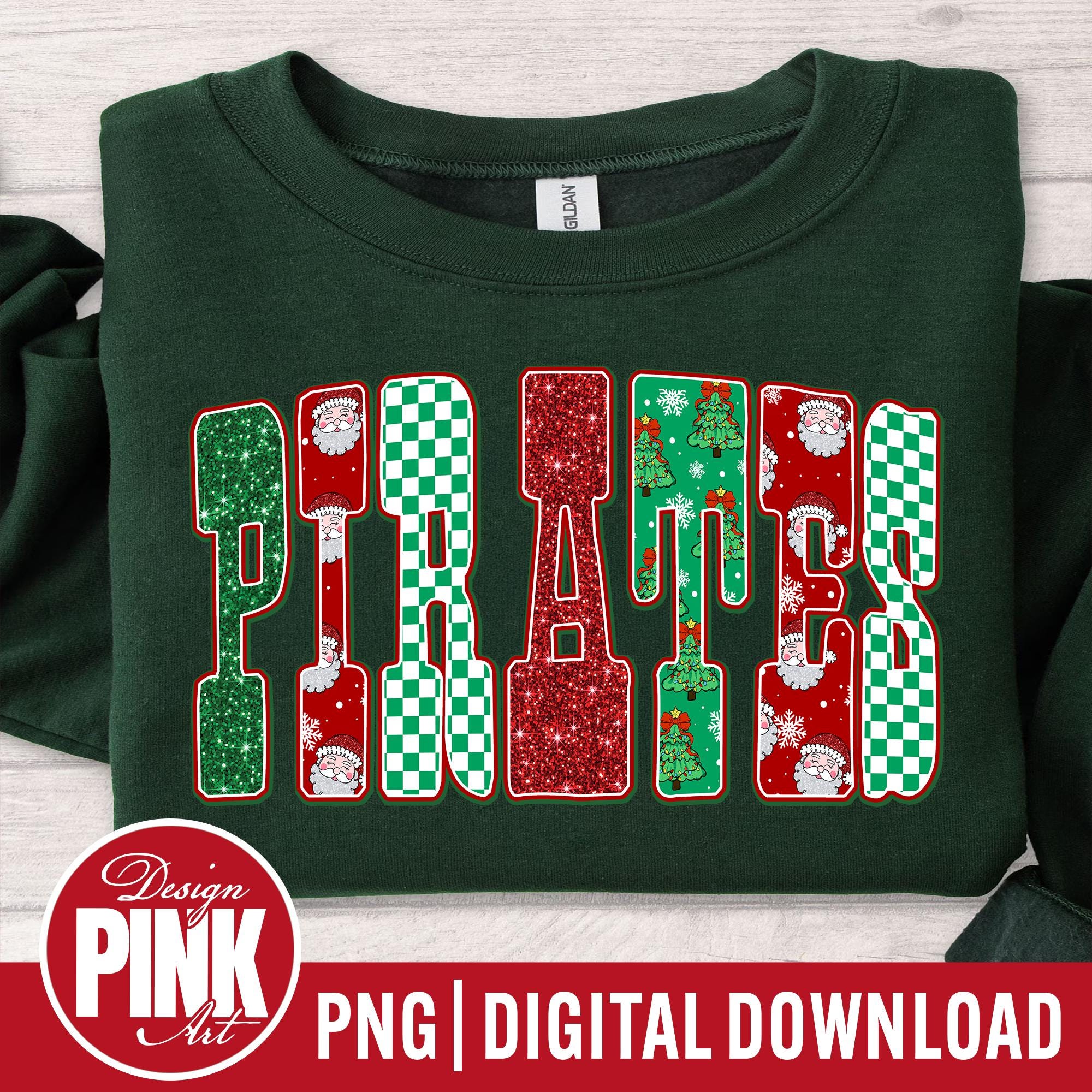 Pirates Christmas PNG, Santa Mascot Sport Sublimation, Green Red ...