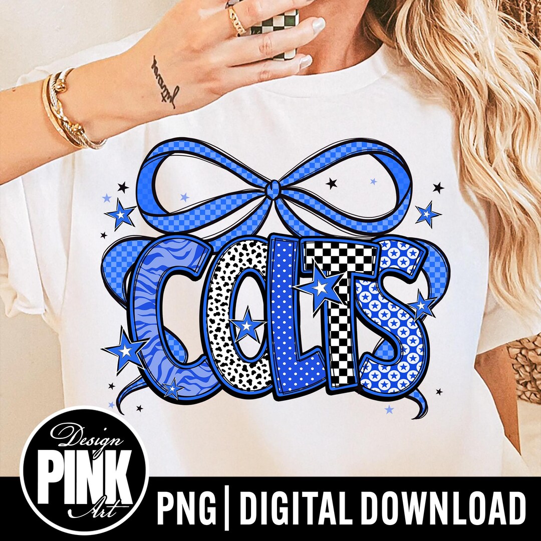 Colts Mascot PNG: School Spirit Graphic With Bow (digital Download) - Etsy