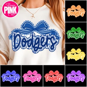 Dodgers PNG, School Spirit Design, Dodgers Mascot With Bow, Digital ...