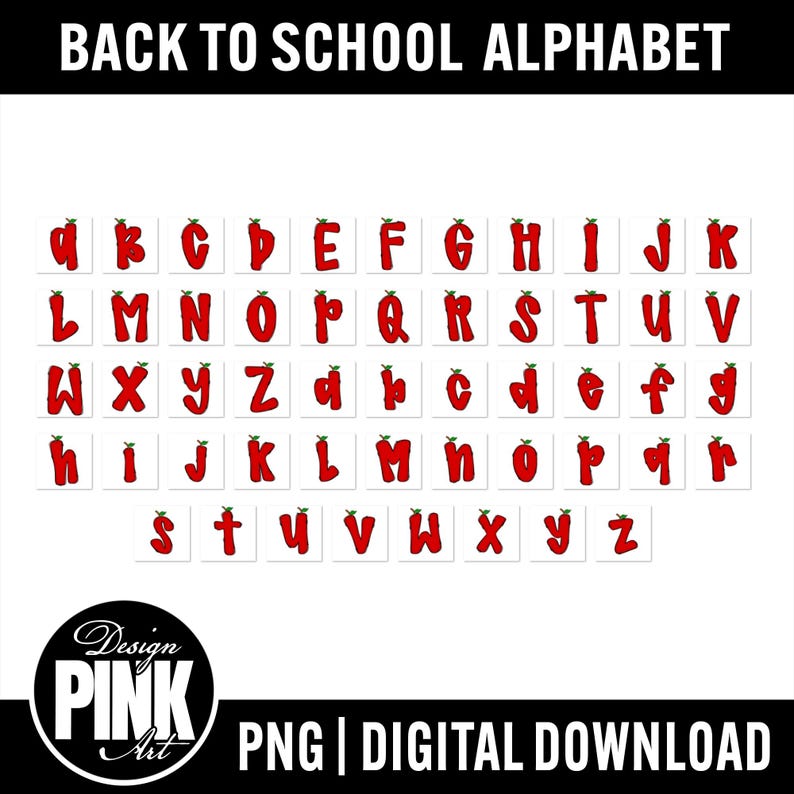 School Alphabet PNG, Back to School Letters Clipart, Classroom Decor ...