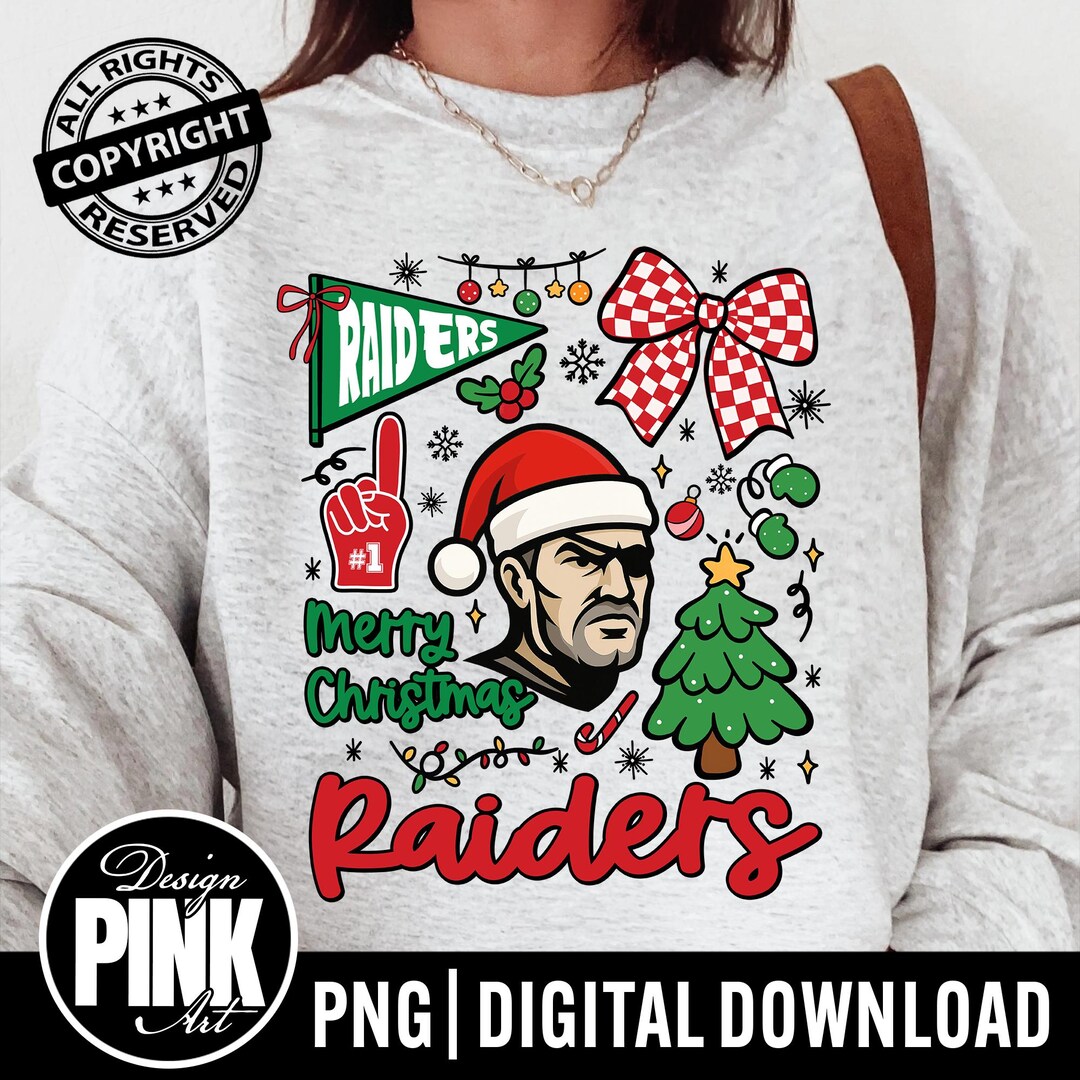 Merry Christmas Raiders PNG | Game Day Mascot Sublimation Bundle ...