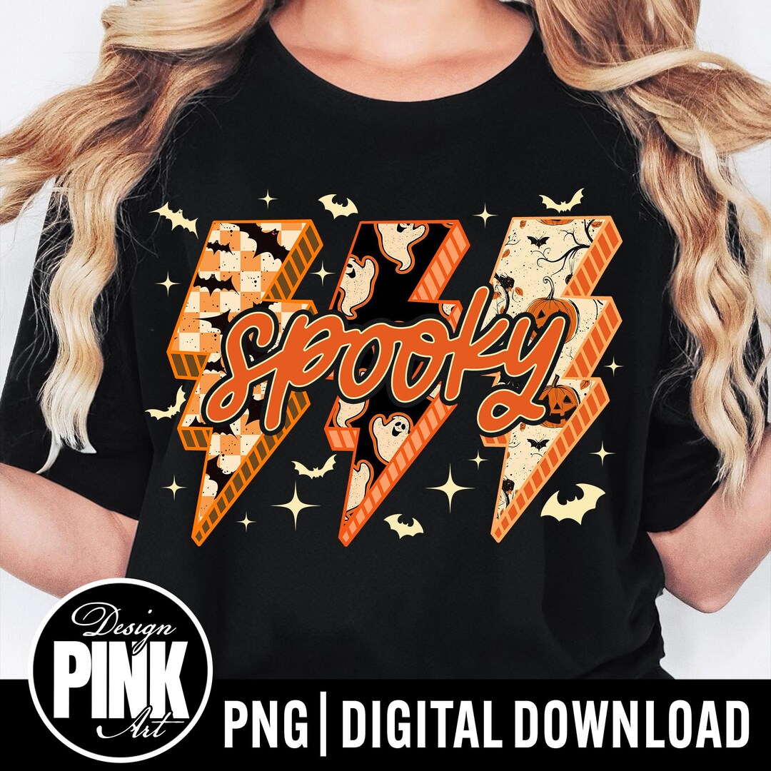 Spooky Halloween PNG: Lightning Bolts, Bats, Ghosts (digital Download ...