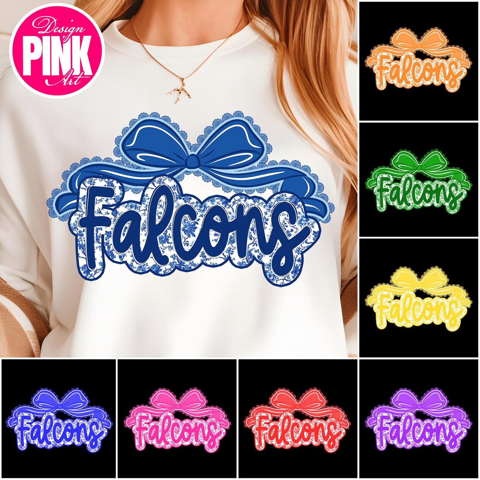 Falcons PNG, School Spirit Design, Falcon With Bow, Digital Download ...