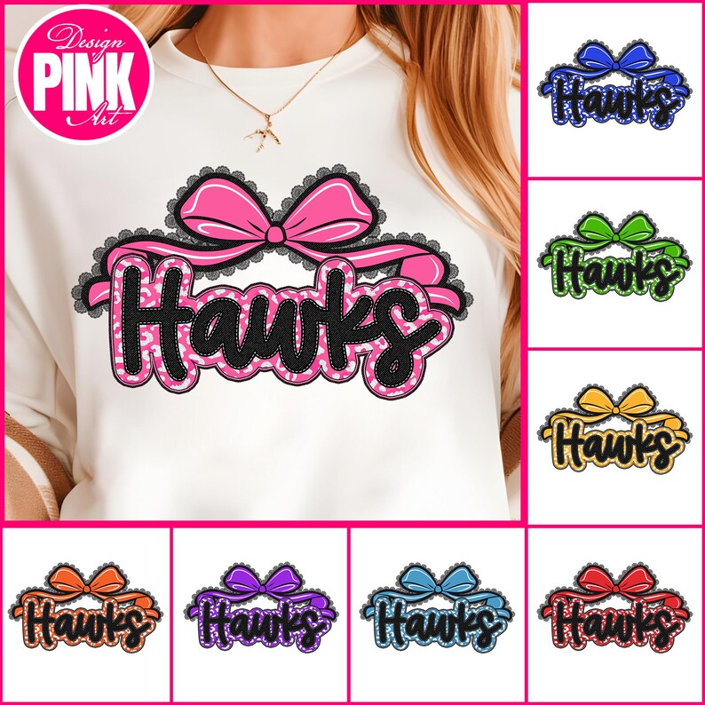 Hawks PNG Bundle: Leopard Print Lettering With Bow (digital Download ...