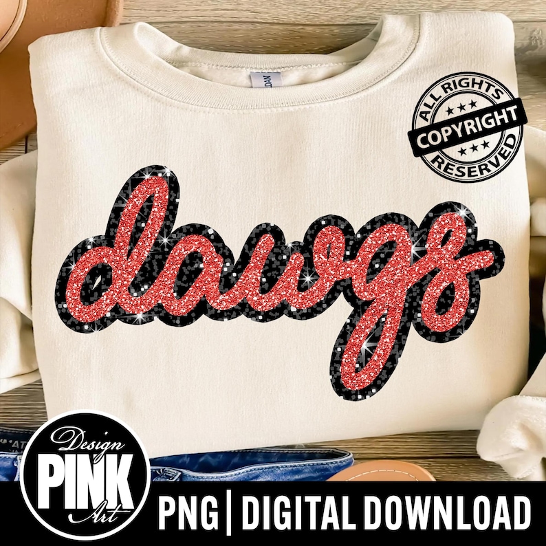 Glitter Dawgs PNG: School Spirit Sublimation Graphic (digital Download ...