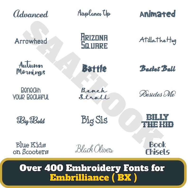 400+ BX Embroidery Fonts Bundle: Script & Monogram (digital Download ...