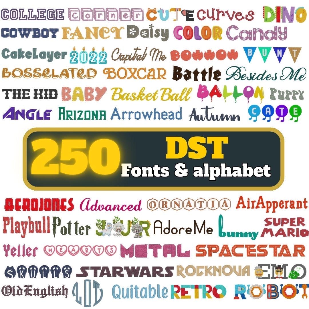 DST Embroidery Fonts for Tajima Machines: 250 Bundle (1 - 3 Inch) - Etsy