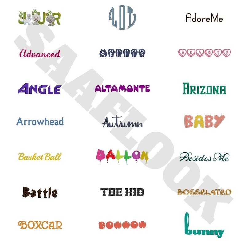 PES Embroidery Fonts for Brother Machines: 250 Bundle (1 - 3 Inch) - Etsy