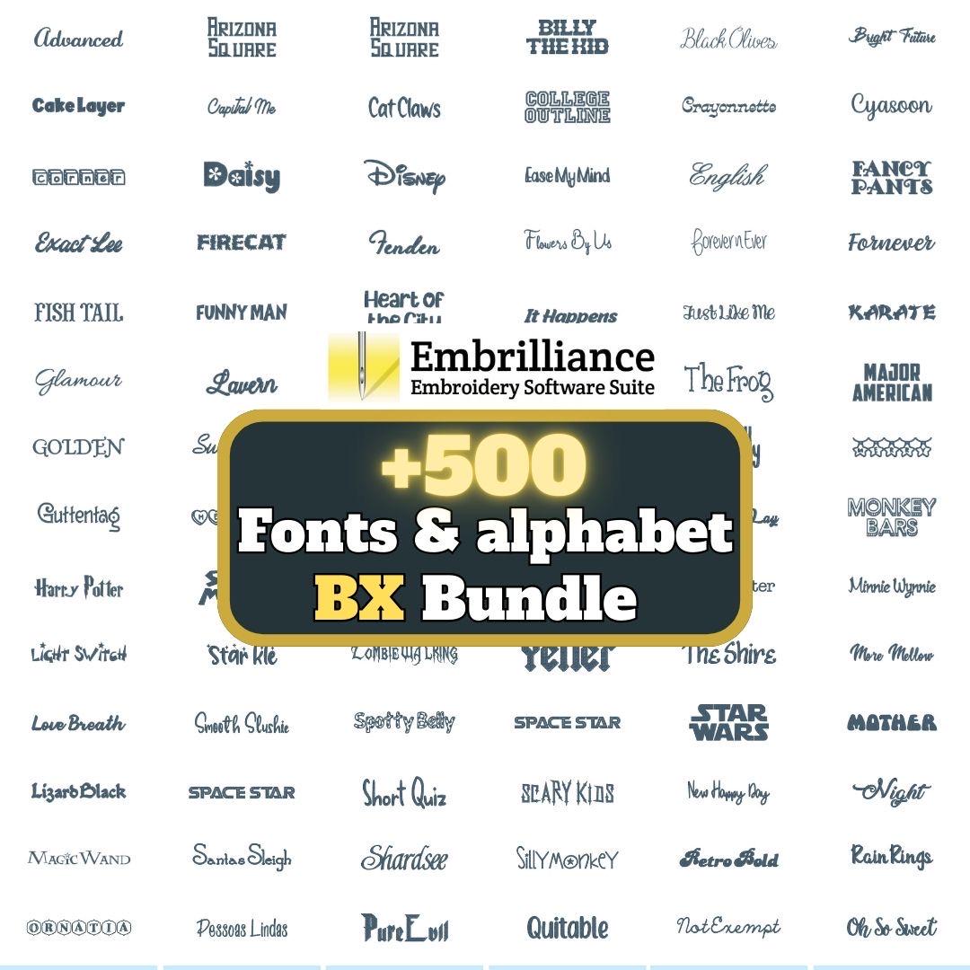 500+ BX Embroidery Fonts Bundle: Script & Monogram (digital Download ...