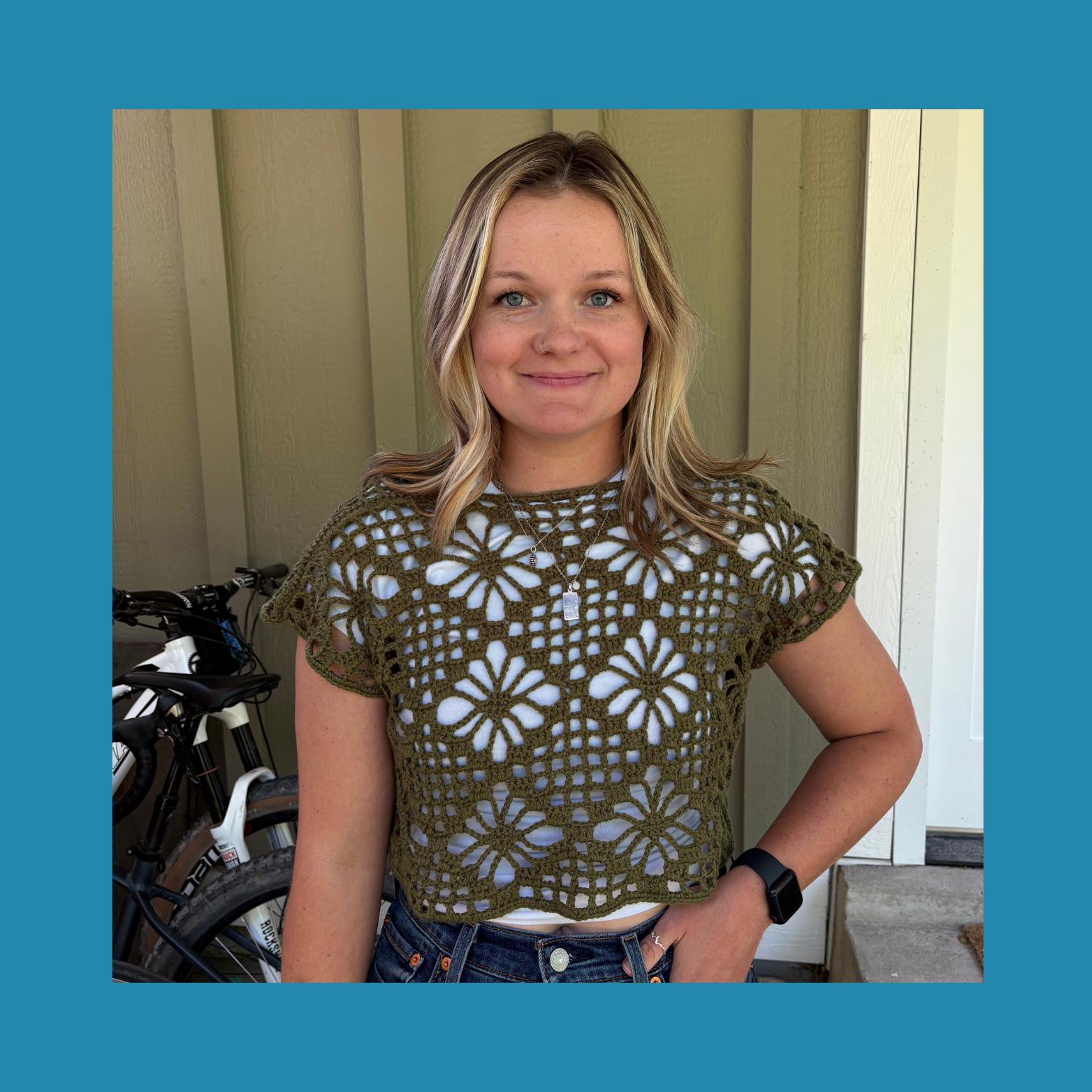 Freya Crochet Top Pattern: Reversible Floral Lace Shirt (PDF Pattern, S ...
