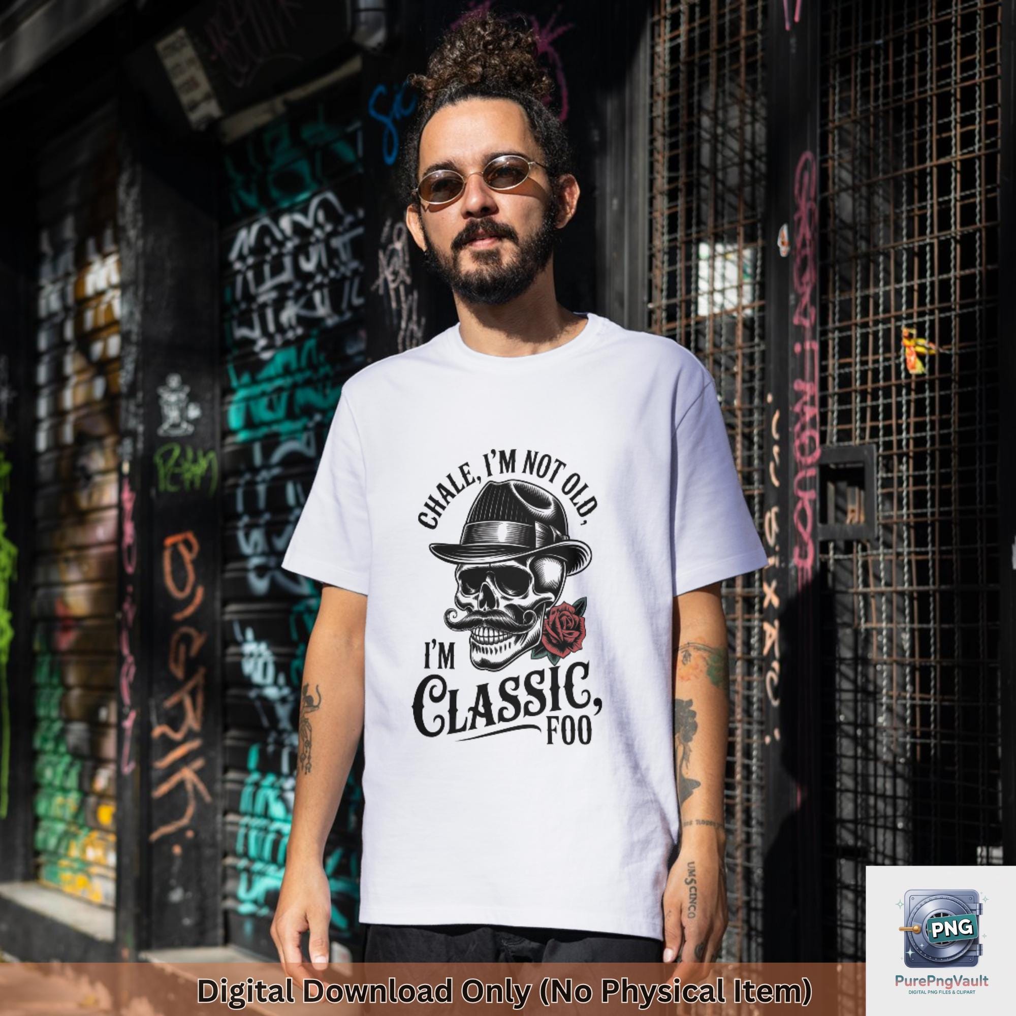 Chicano Skull PNG: Funny Lowrider Art - "chale I'm Not Old" (digital ...