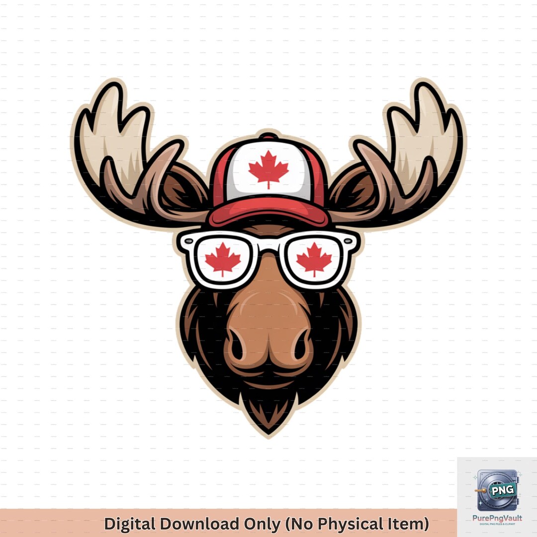 Canada Day Moose PNG, Funny Maple Leaf Clip Art (commercial Use) - Etsy