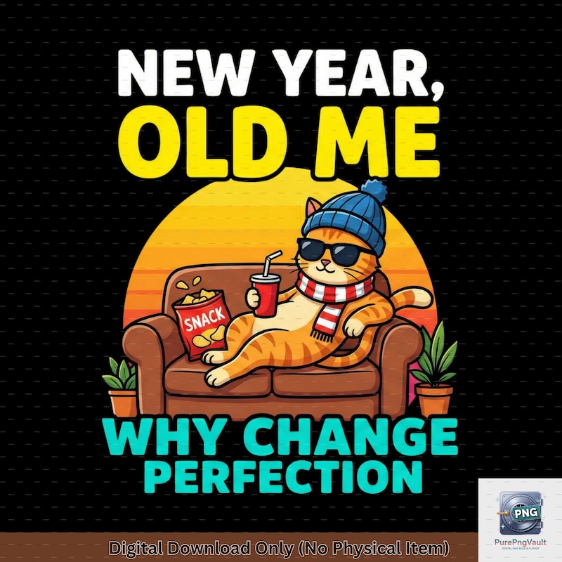 New Years Png Cat - Etsy