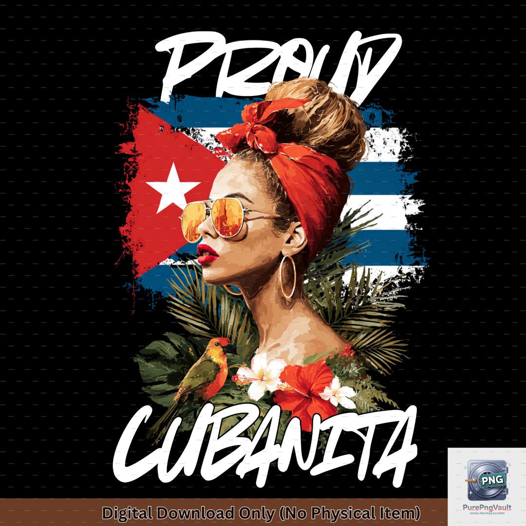 Cubanita Messy Bun Cuba Flag PNG, Hispanic Heritage Month Clipart ...