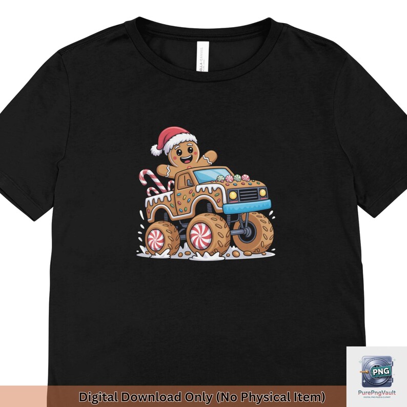 Monster Truck Gingerbread Man PNG, Funny Christmas Baking Sublimation ...