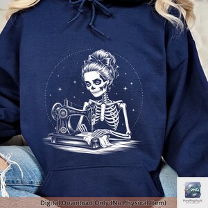 Skeleton Seamstress PNG, Halloween Sewing Machine Clip Art (digital ...