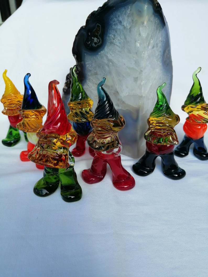 Murano Glass Dwarfs Set | Handcrafted Glass Art | 7 Dwarf Fairy Tale ...