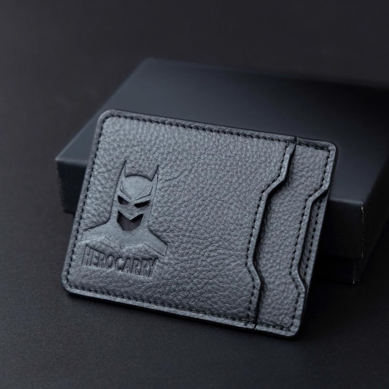 Bat ID Leather Case Badge Wallet Herocarry - Etsy