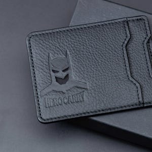 Bat ID Leather Case Badge Wallet Herocarry - Etsy