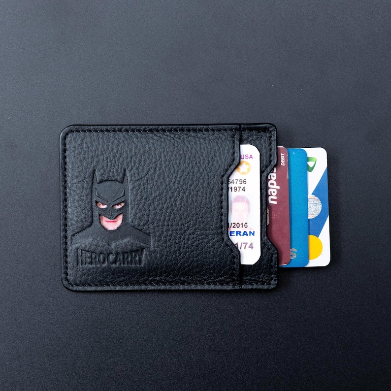 Bat ID Leather Case Badge Wallet Herocarry - Etsy