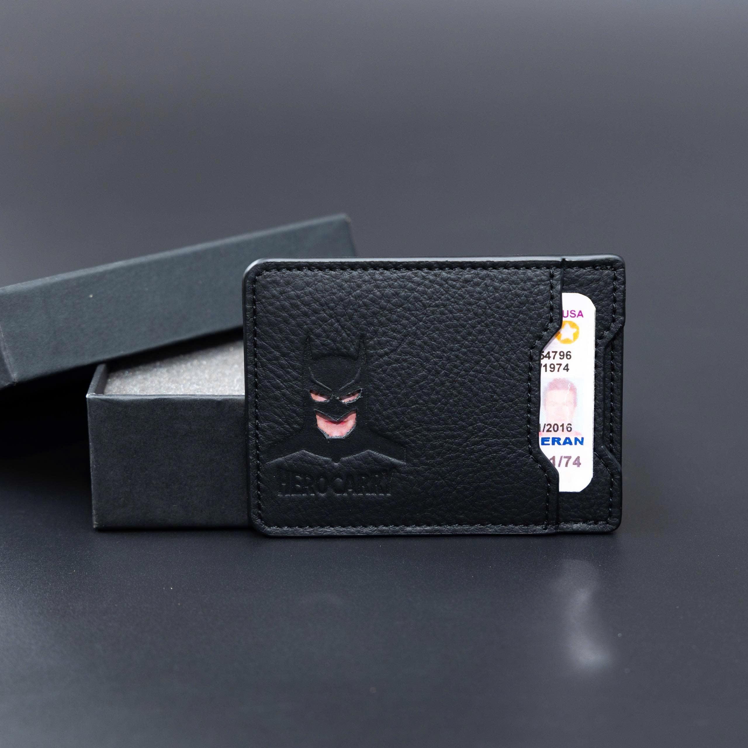 Bat ID Leather Case Badge Wallet Herocarry - Etsy