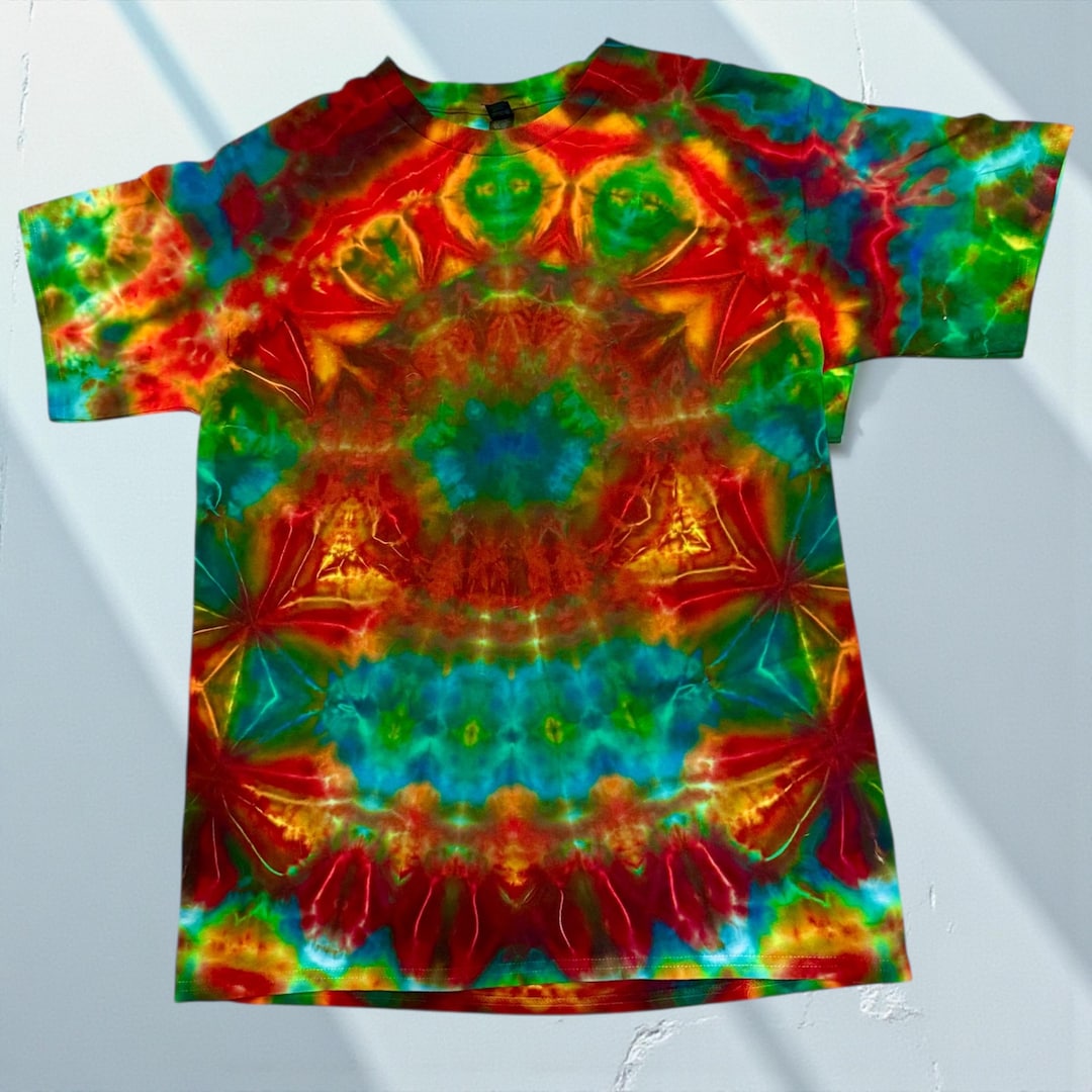 Unisex L Psychedelic Sacred Geometry Tie Dye Shirt – Handmade Trippy ...