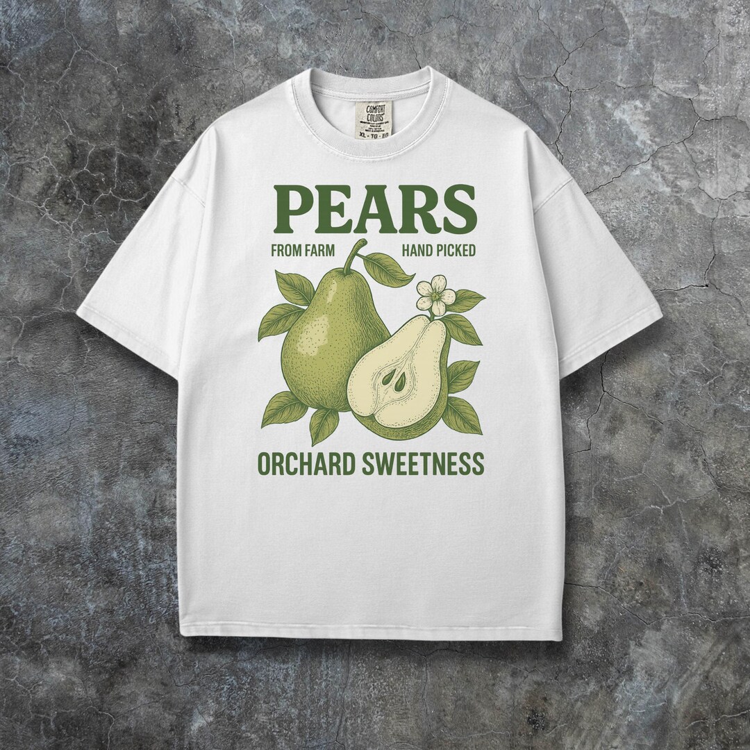 Vintage Pear Tee, Oversized Graphic Summer Shirt, Retro Pear Tshirt ...