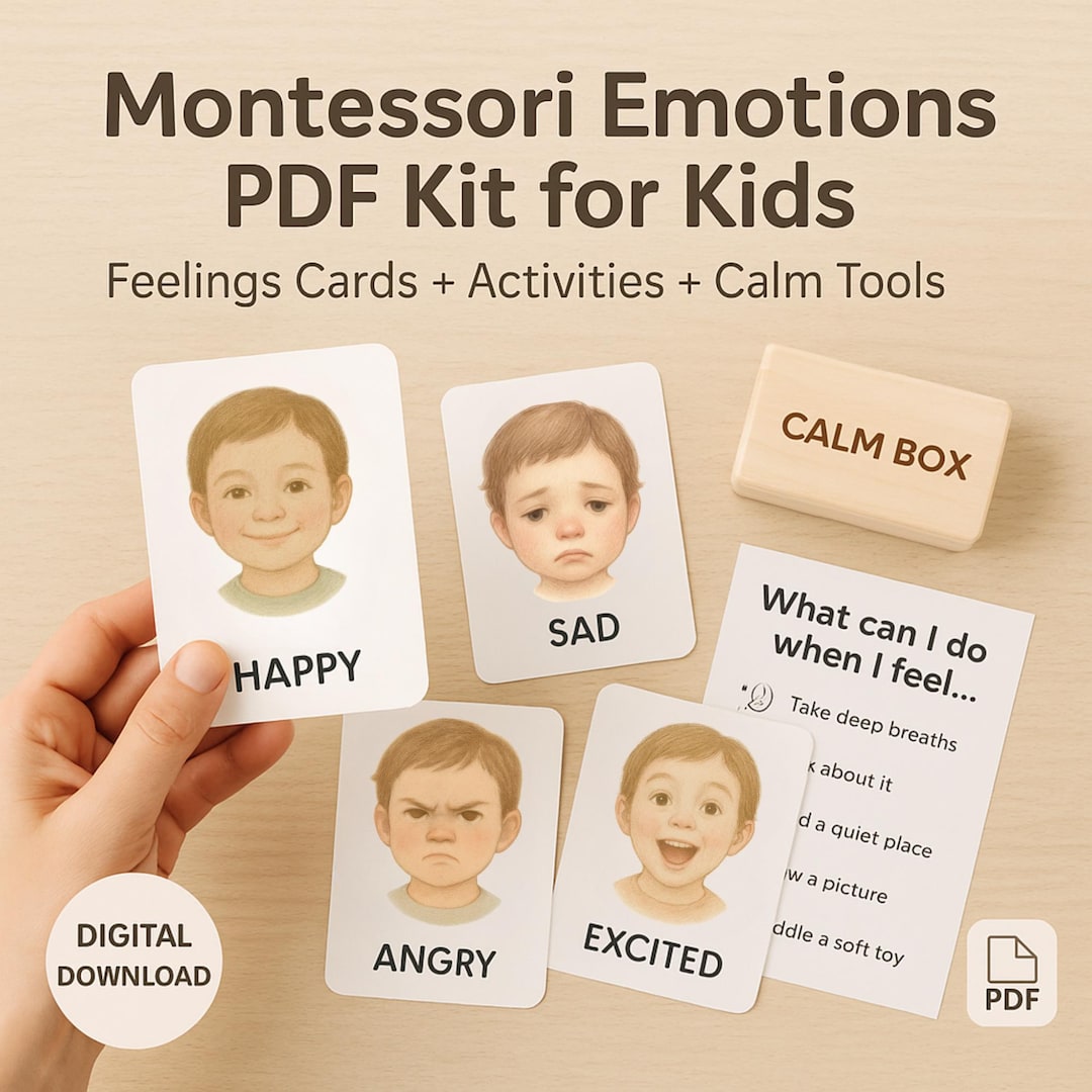 Montessori Feelings Flashcards: Social Emotional Learning (printable ...
