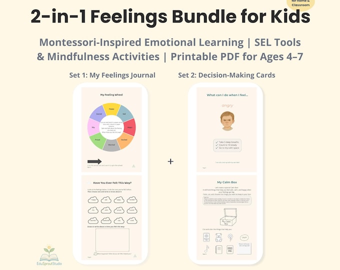 Printable Emotions Learning Bundle, Learn the Feelings, Emotional ...