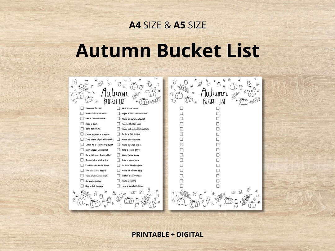Fall Bucket List Printable: Cozy, Family, Mindful Activities (PDF ...