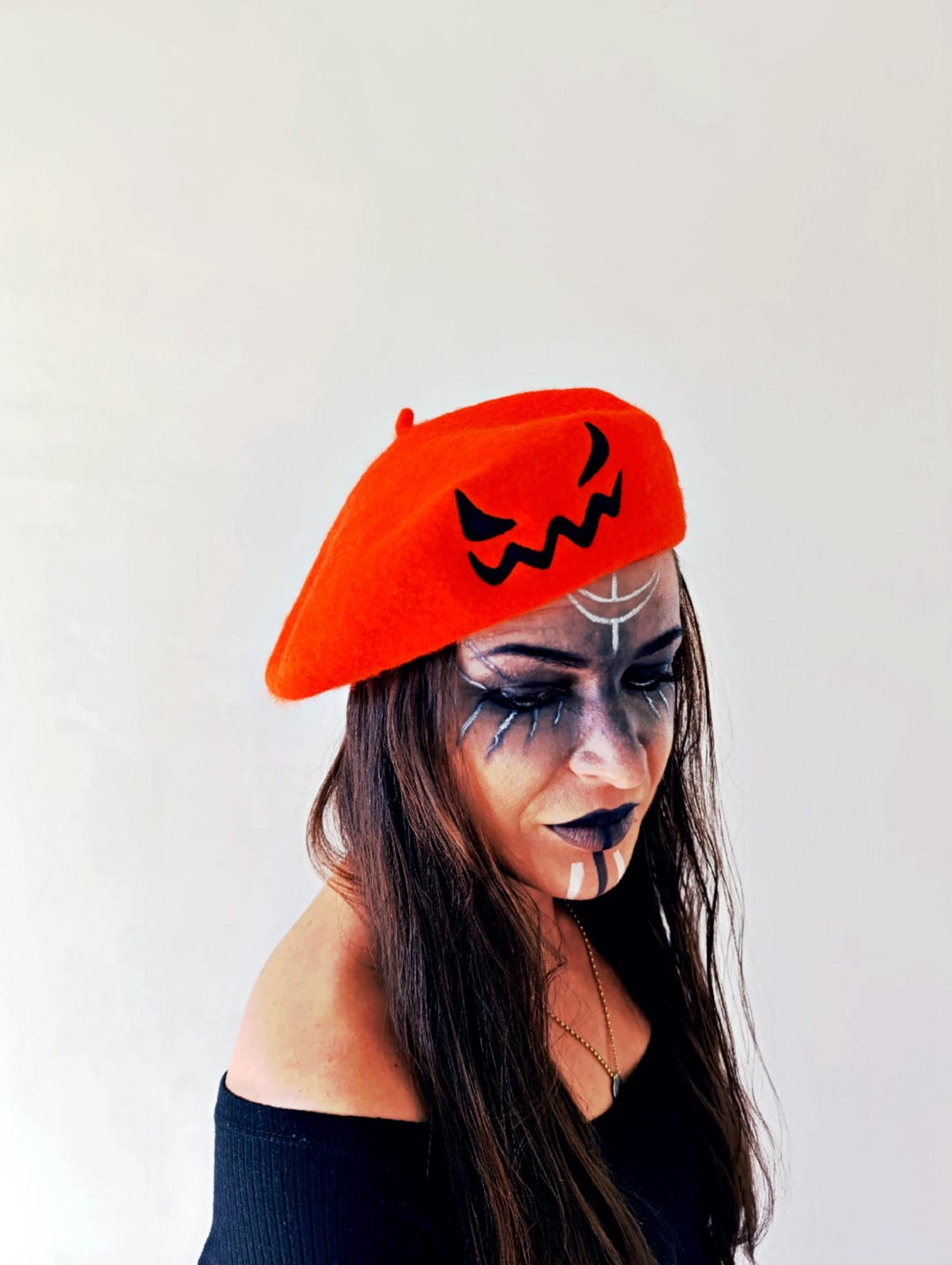 Pumpkin Beret Women Halloween Hat Winter Wool Beret Pumpkin Beret Hat ...