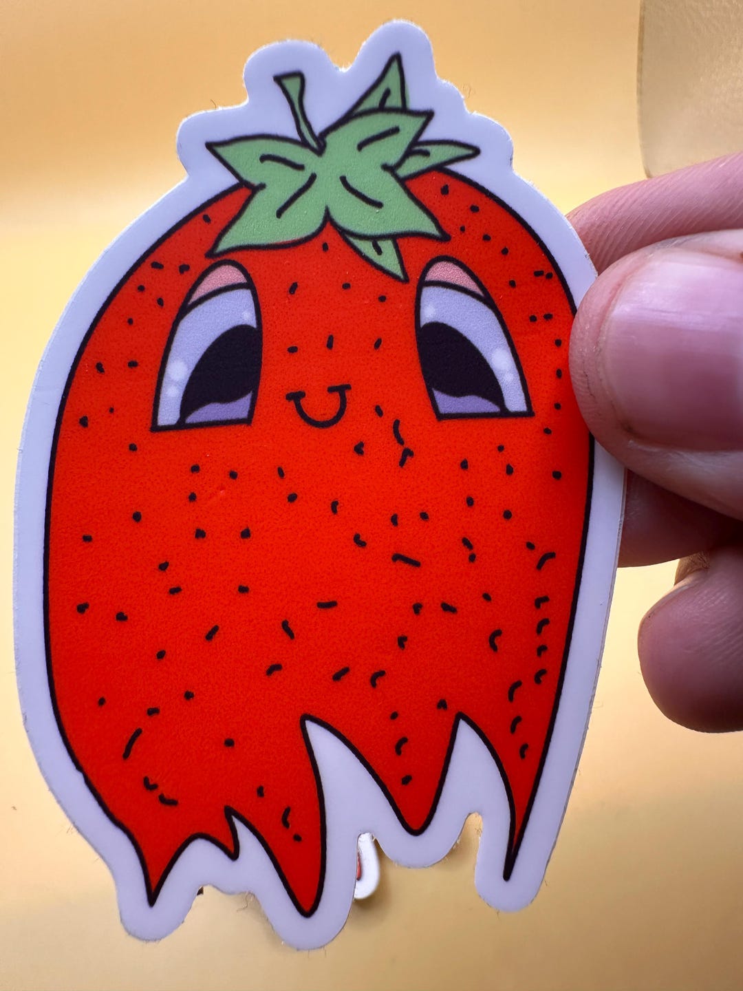 Strawberry Ghost Vinyl Sticker – Spooky Kawaii Foodcore Art - Etsy