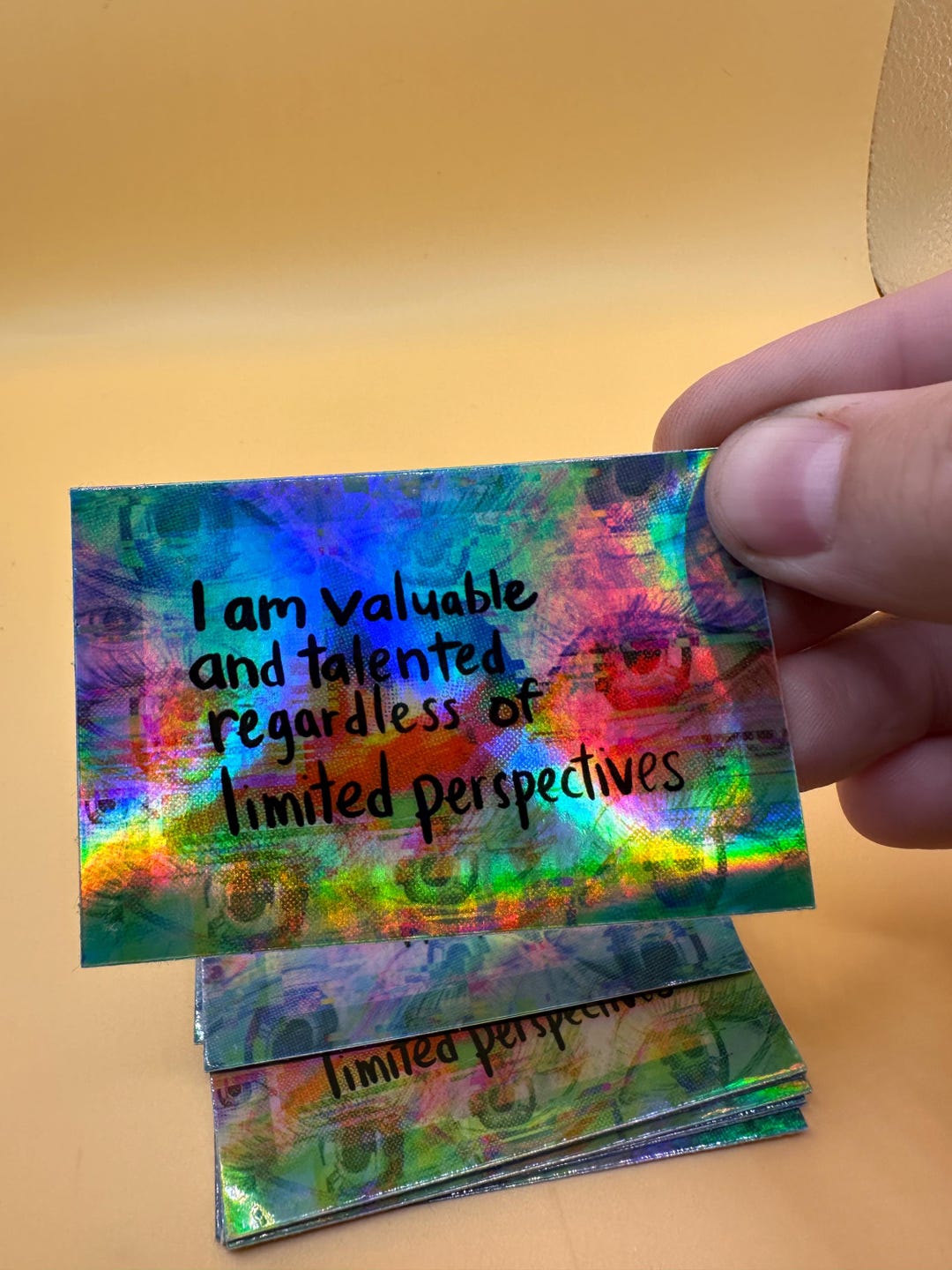 I Am Valuable & Talented – Holographic Affirmation Sticker Water ...