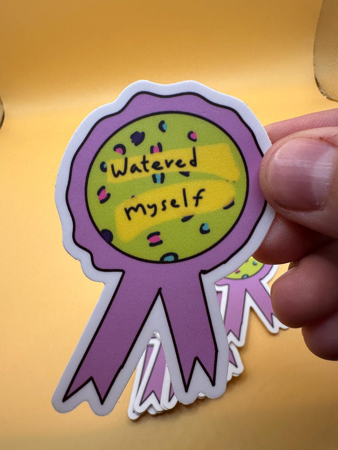 Watered Myself Sticker – Self-care Award Ribbon, Waterproof Vinyl - Etsy