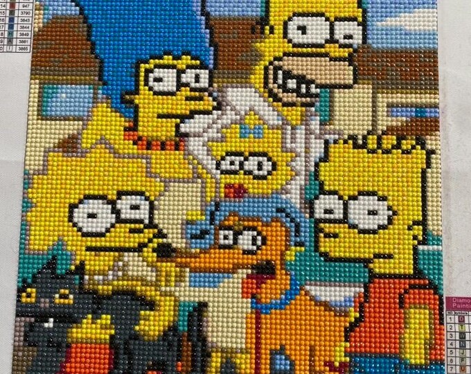 Diamond Art Finished Canvas. the Simpsons 30 X 40 Cm - Etsy