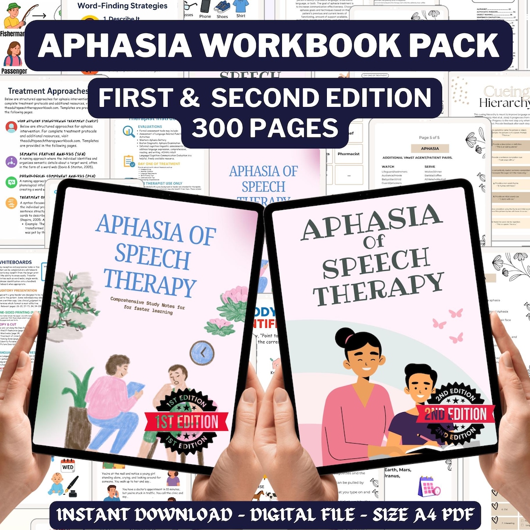 The Aphasia Workbook for Stroke and TBI Worksheets Speech Therapy ...