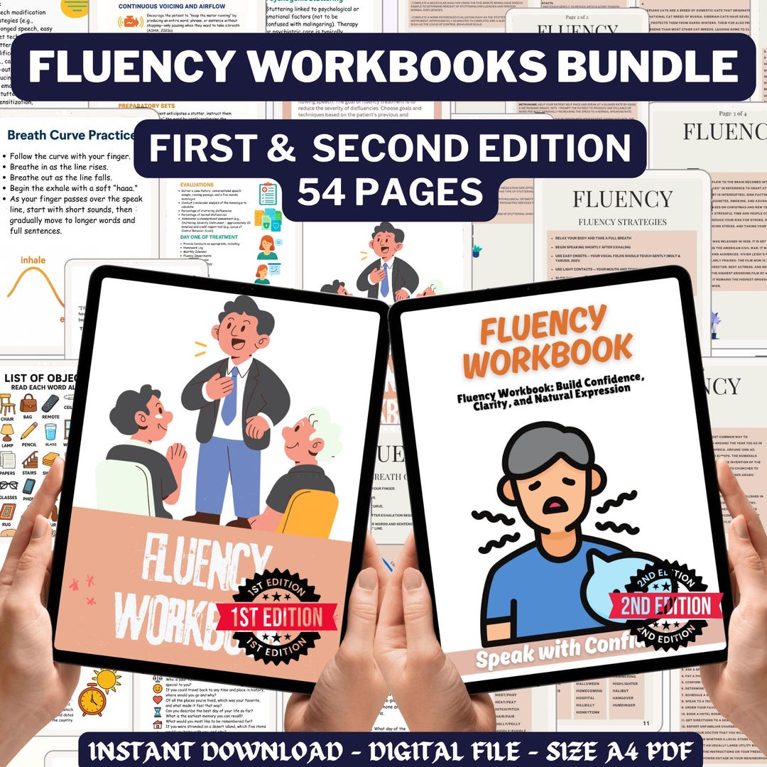 The Fluency Workbook, Fluency Worksheets, Adult Speech Therapy, Speech ...