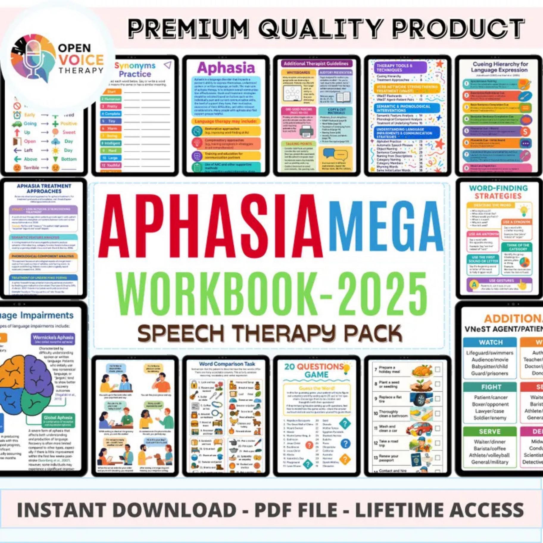 The Adult Speech Therapy Starter Pack: Pdfs Evidence-based Worksheets ...