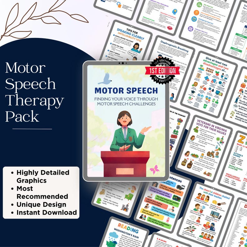 Motor Speech Therapy Pack, Adult Speech Therapy Starter Kit, SLP Notes ...