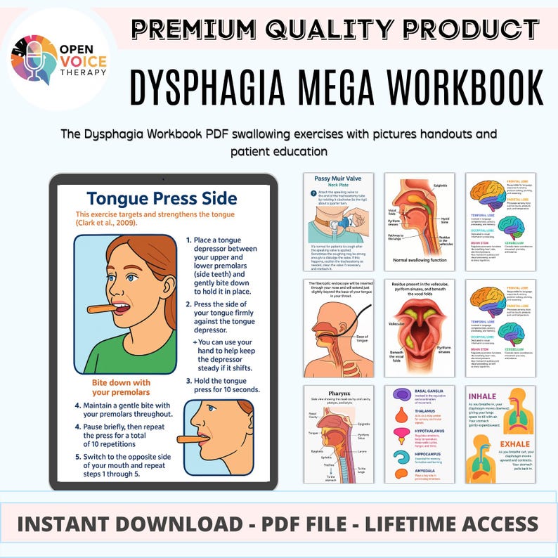 The Dysphagia Workbook PDF Swallowing Exercises With Pictures Handouts ...