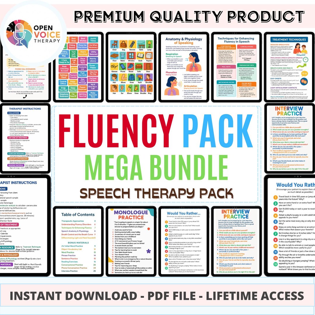 The Fluency Workbook PDF Stuttering Worksheets for Adults Evidence ...