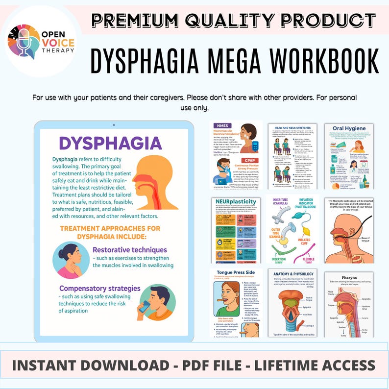 The Dysphagia Workbook PDF Swallowing Exercises With Pictures Handouts ...