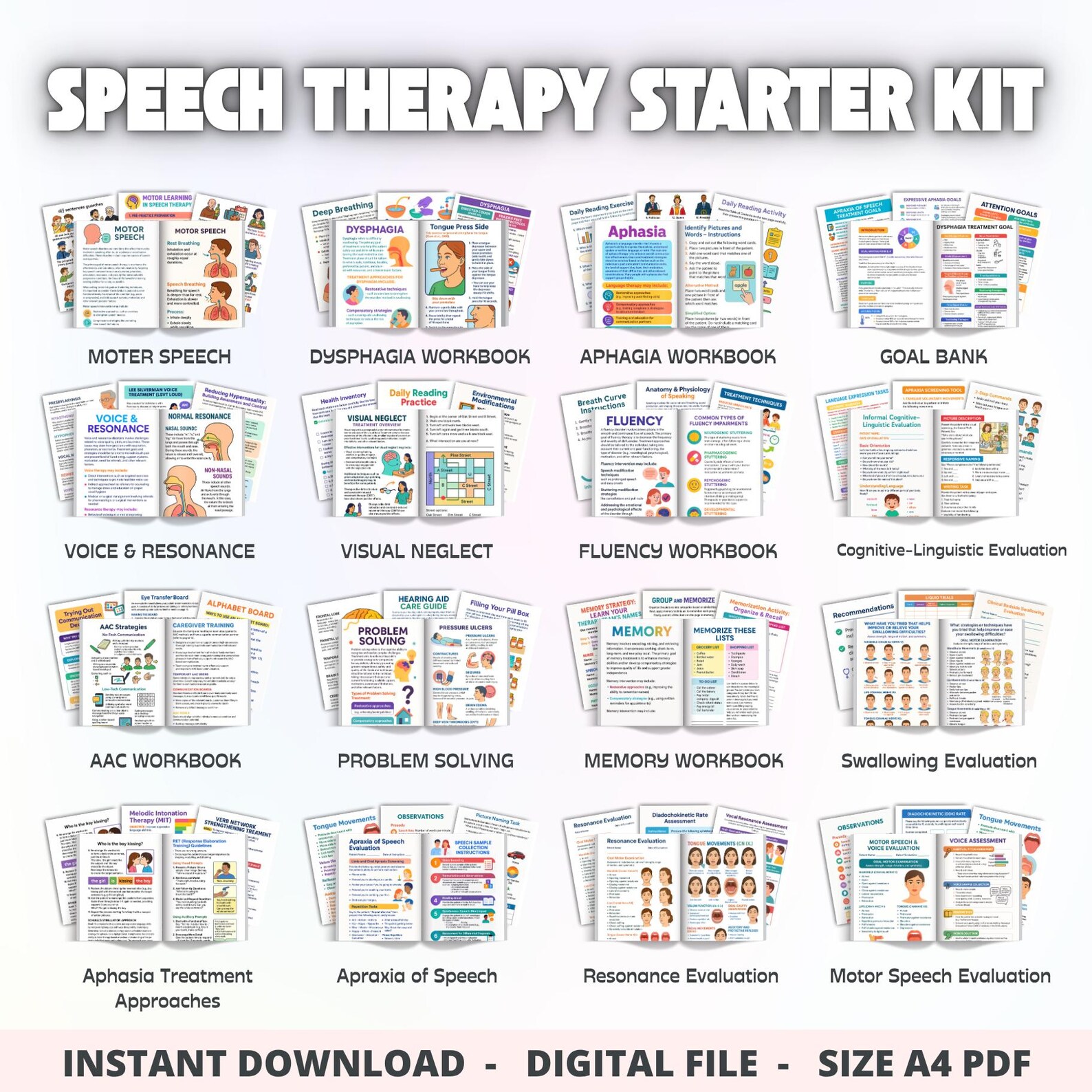 The Adult Speech Therapy Starter Pack: Pdfs Evidence-based Worksheets ...