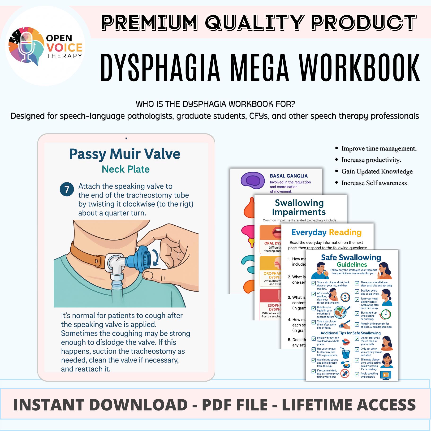The Dysphagia Workbook PDF Swallowing Exercises With Pictures Handouts ...