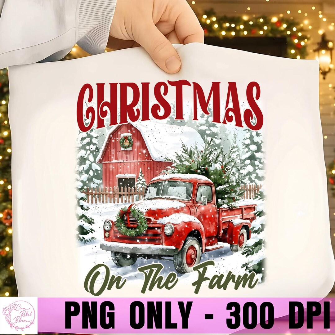 Christmas on the Farm Png, Farmhouse Christmas Png, Winter Holiday ...