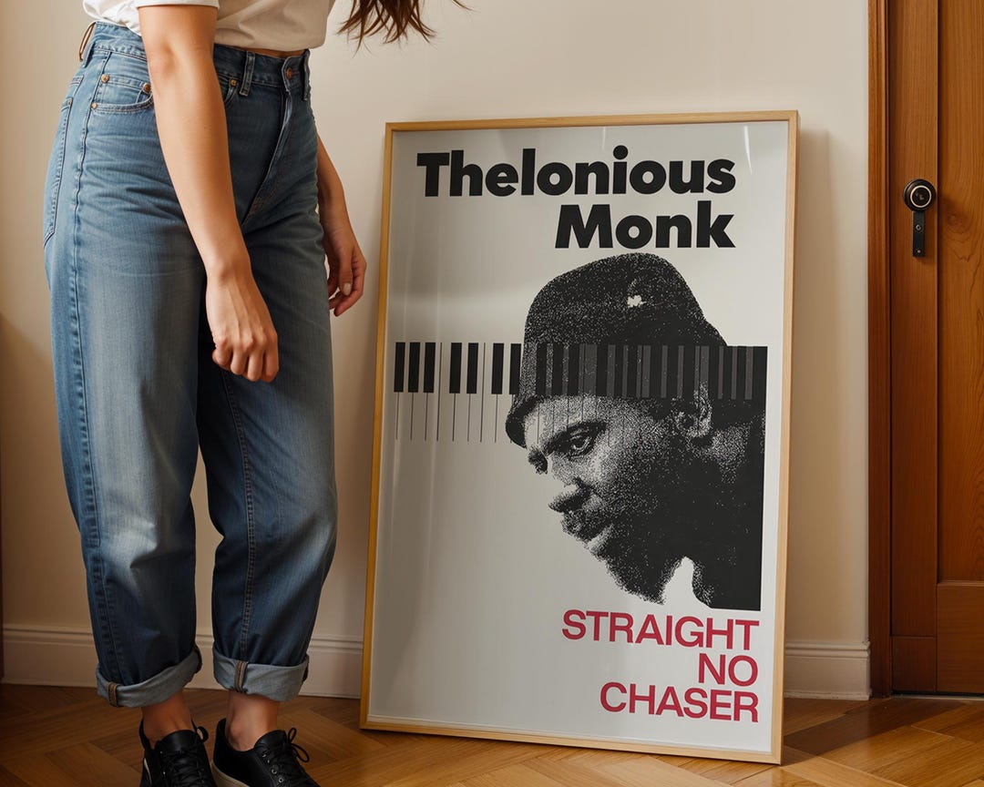 Thelonious Monk Jazz Poster: Minimalist Piano Art Print - Black & White ...