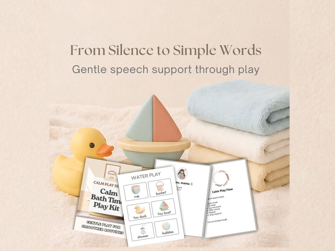 Bath Time Speech Printable for Toddlers, Visual Routine Cards, Speech ...