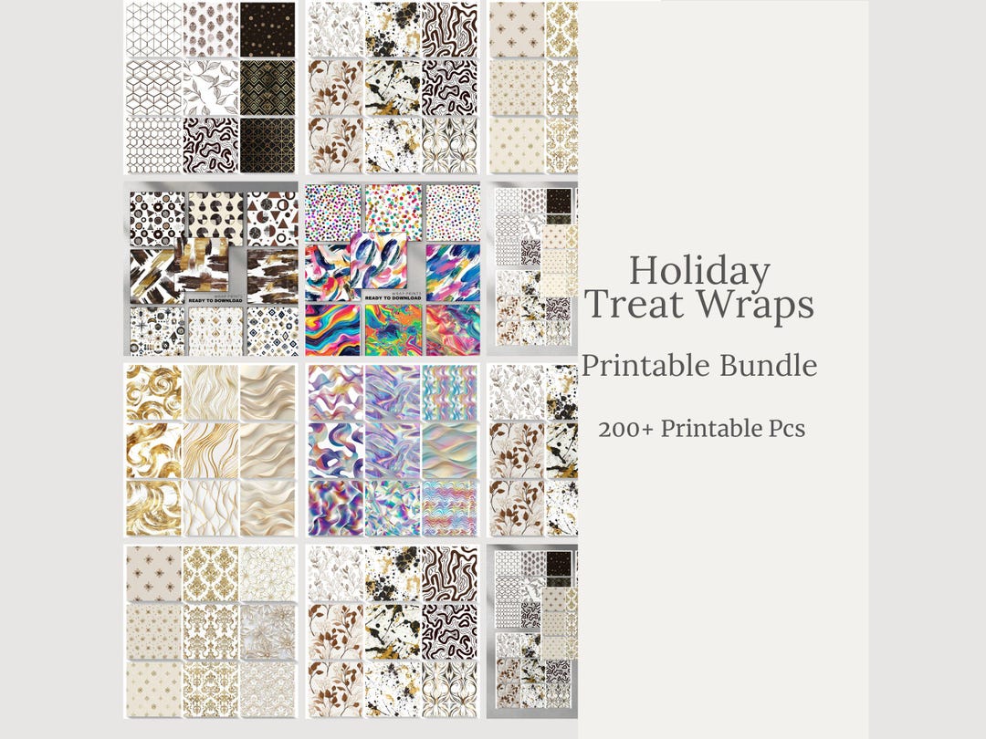 Holiday Treat Wraps Printable Bundle 200 Plus Chocolate Candy Bar ...